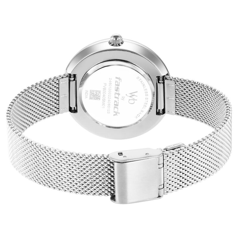 Fastrack Vyb Mirage Quartz Analog White Dial Stainless Steel Strap ...