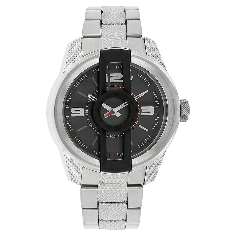 Buy Online Fastrack Motorheads Quartz Analog Black Dial Stainless Steel ...