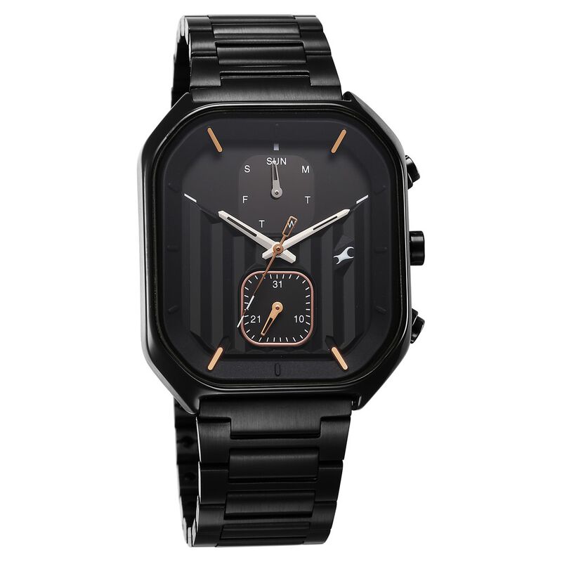 Fastrack Fleek Quartz Multifunction Black Dial Stainless Steel Strap ...