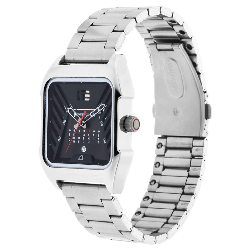 Fastrack Gamify Quartz Analog with Day and Date Black Dial Metal Strap ...