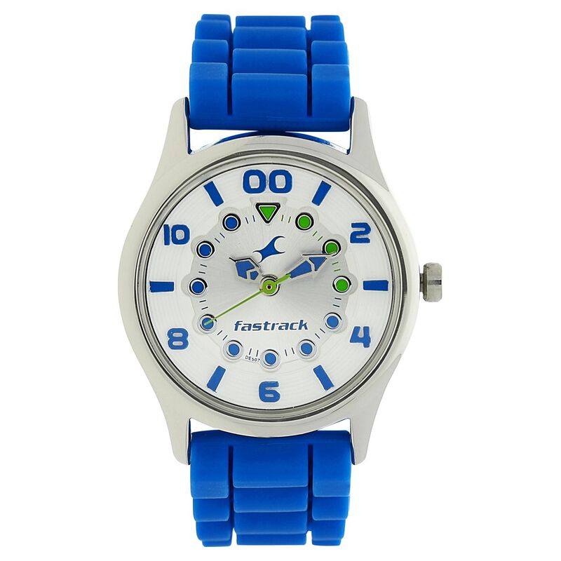 Buy Online Fastrack Quartz Analog Silver Dial Silicone Strap Watch for ...