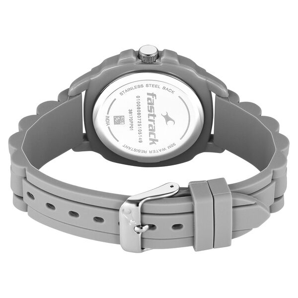 Buy Online Fastrack Hype Bounce Quartz Analog Grey Dial Grey Silicone ...