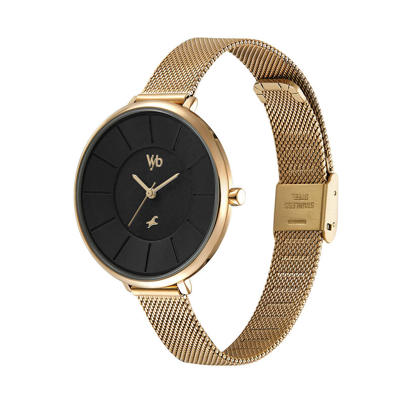 Fastrack Vyb Halo Quartz Analog Black Dial Stainless Steel Strap Watch ...