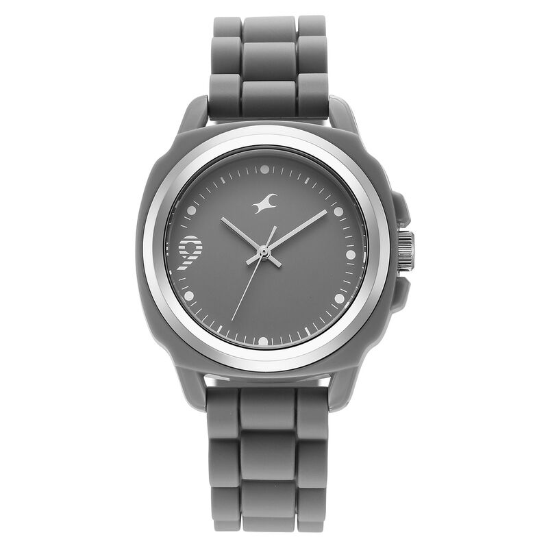 Buy Online Fastrack Hype Bounce Quartz Analog Grey Dial Grey Silicone ...