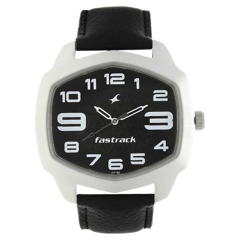 Buy Online Fastrack Quartz Analog Black Dial Leather Strap Watch for ...