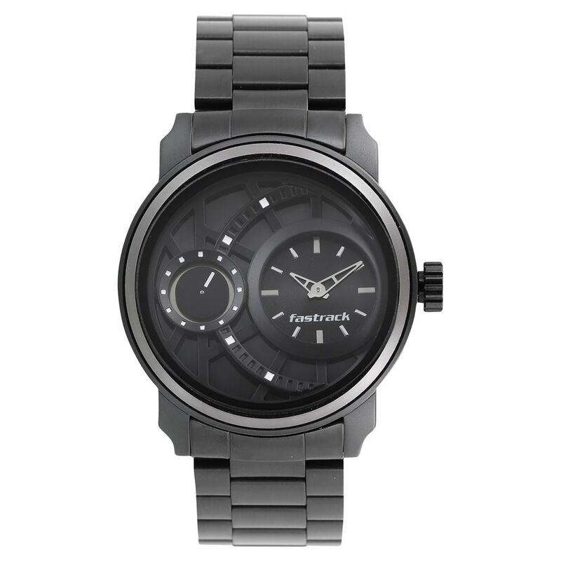 Buy Online Fastrack Quartz Analog Black Dial Stainless Steel Strap ...