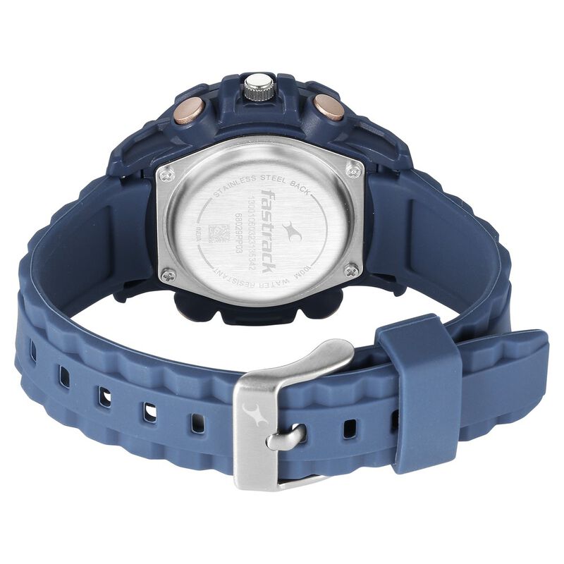 Fastrack Street line Quartz Analog Digital Blue Dial Silicone Strap ...