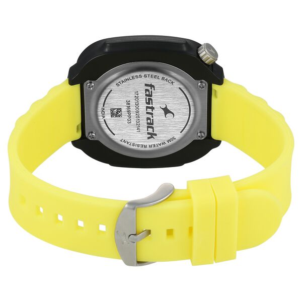 Buy Online Fastrack Hype Adventure Quartz Analog Black Dial Yellow ...