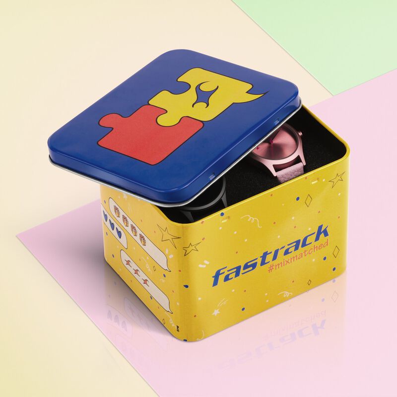 Fastrack Mixmatched Couple Watches with Grey and Silver Dial