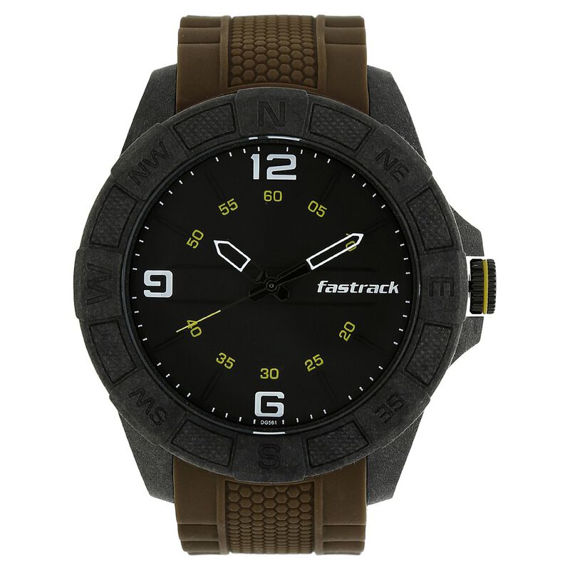 Buy Online Fastrack Light Weight Quartz Analog Black Dial Silicone ...