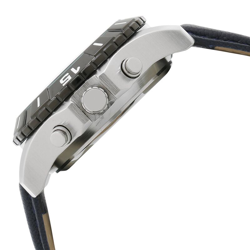 Fastrack Quartz Analog Digital Grey Dial Leather Strap Watch for Guys