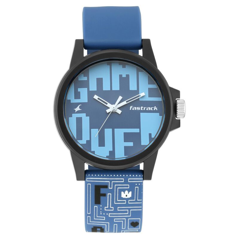 Fastrack Arcade Quartz Analog Blue Dial Silicone Strap Unisex Watch