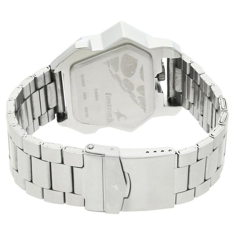 Fastrack Quartz Analog Black Dial Stainless Steel Strap Watch for Guys