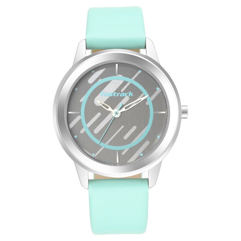 Fastrack Wear Your Look Quartz Analog Grey Dial Leather Strap Watch for ...
