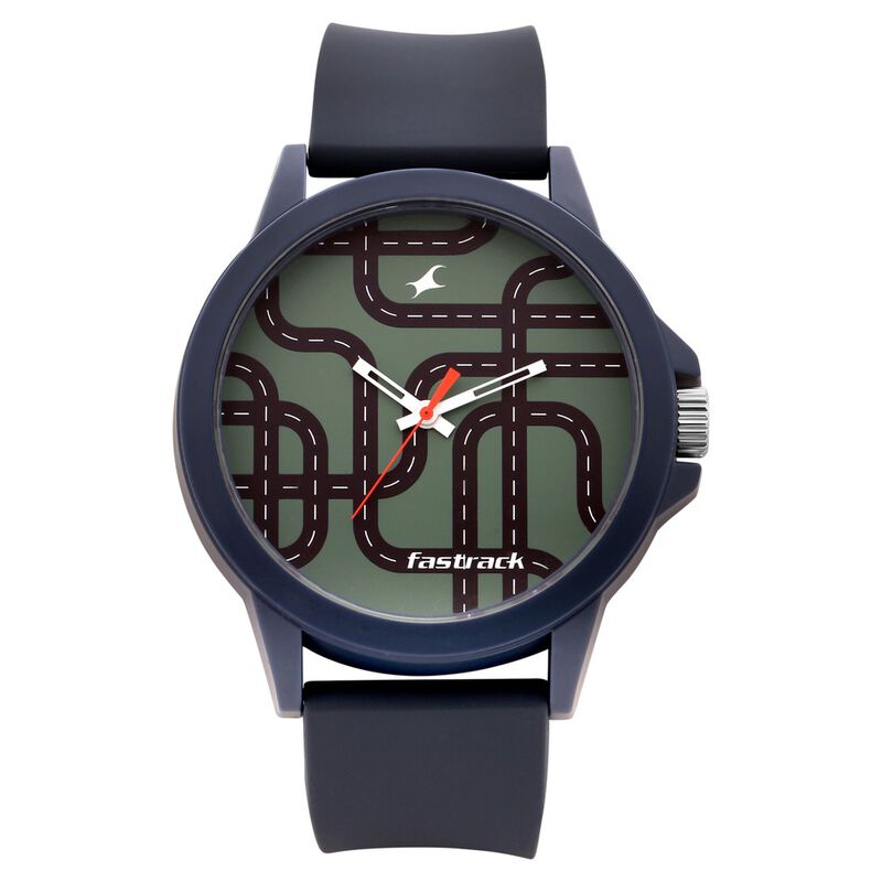 Buy Online Fastrack Quartz Analog Green Dial Silicone Strap Watch for ...