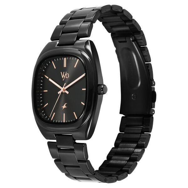 Buy Online Fastrack Vyb Aviator Quartz Analog Black Dial Black Metal ...