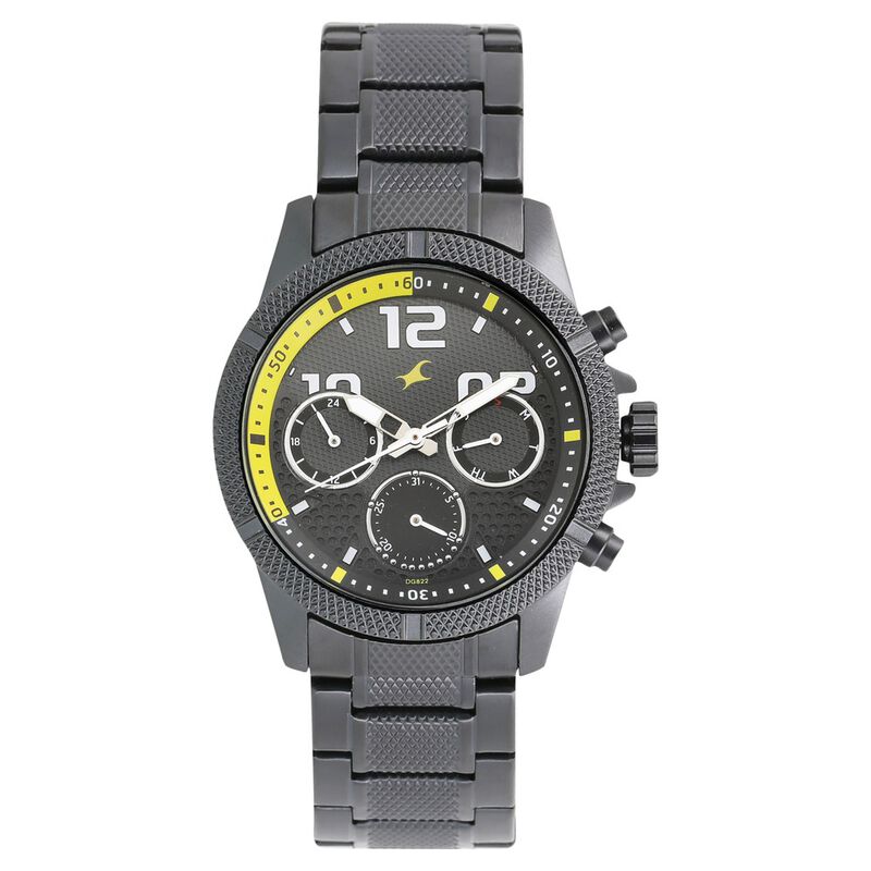 Buy Online Fastrack Loopholes Quartz Multifunction Black Dial Stainless ...
