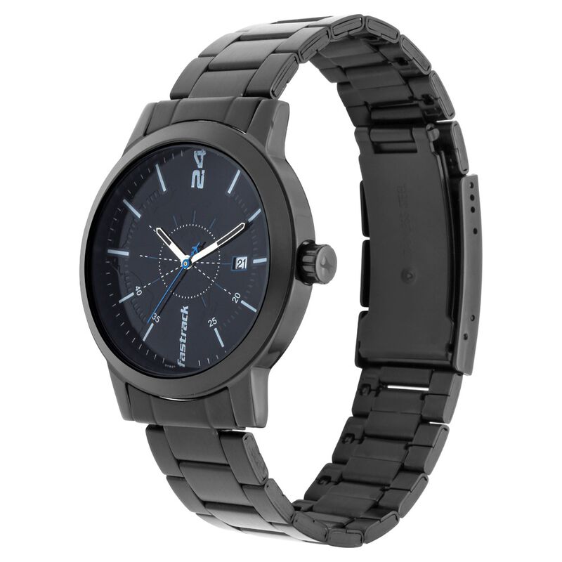 Fastrack Tripster Quartz Analog with Date Black Dial Stainless Steel ...