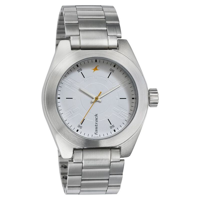 Buy Online Fastrack Quartz Analog Silver Dial Stainless Steel Strap ...