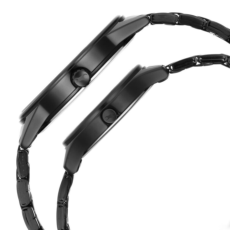 Fastrack Mixmatched Quartz Analog Black Dial With Black Metal Strap ...