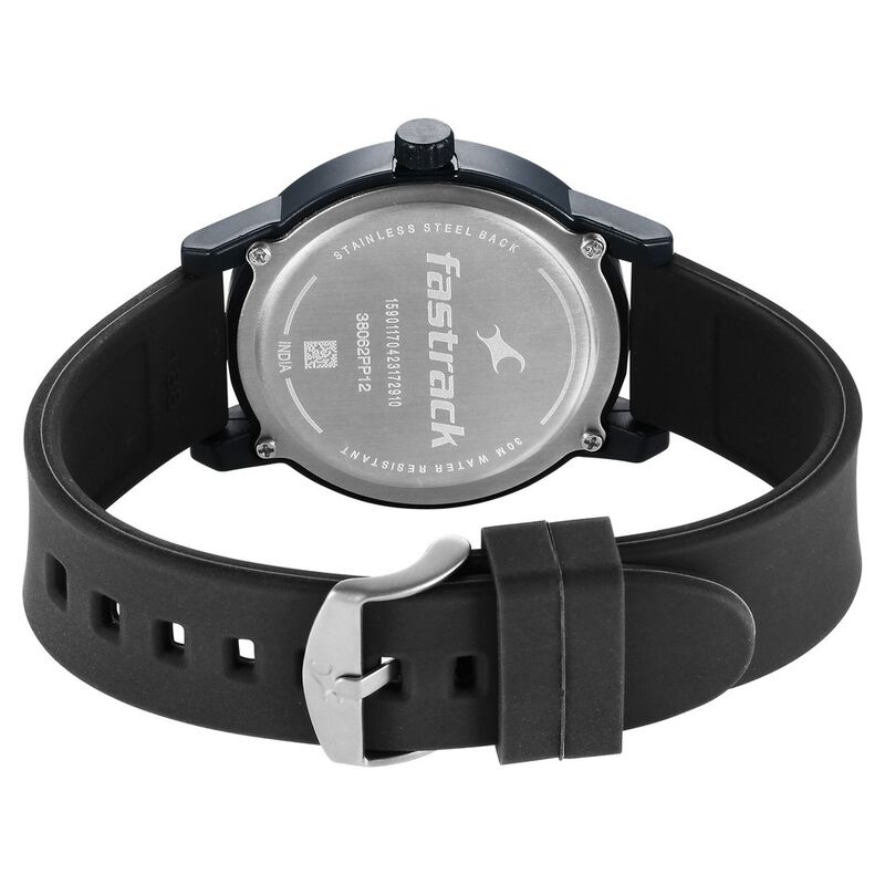 Fastrack Tees Quartz Analog White Dial Silicone Strap Watch for Guys