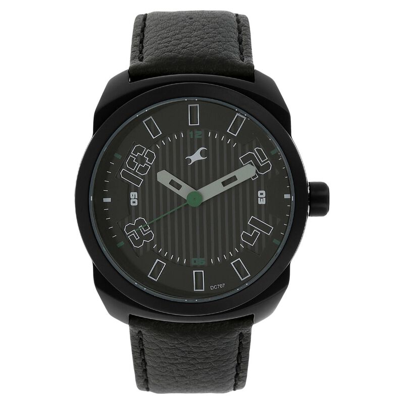 Buy Online Fastrack Quartz Analog Black Dial Leather Strap Watch for ...