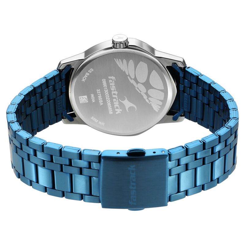 Fastrack Exuberant Quartz Analog with Day and Date Blue Dial Metal ...