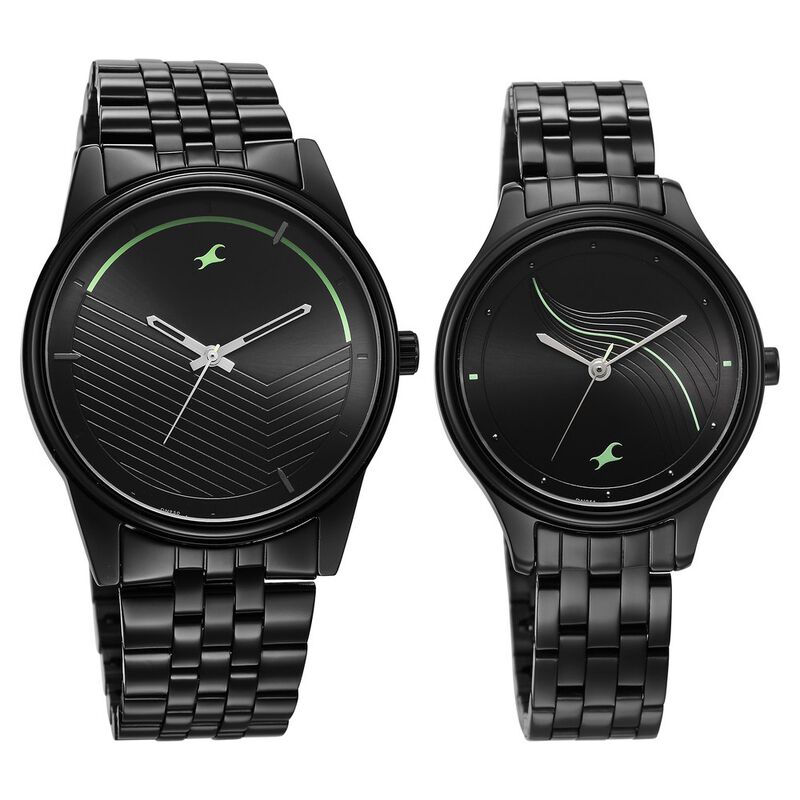Fastrack Mixmatched Quartz Analog Black Dial Black Stainless Steel ...