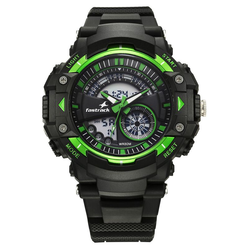 Buy Online Fastrack StreetStyle Quartz Digital Black And Green Dial ...