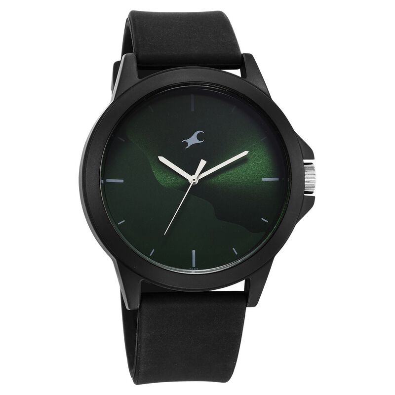 Fastrack Tees Wanderlust Quartz Analog Green Dial Silicone Strap Watch ...