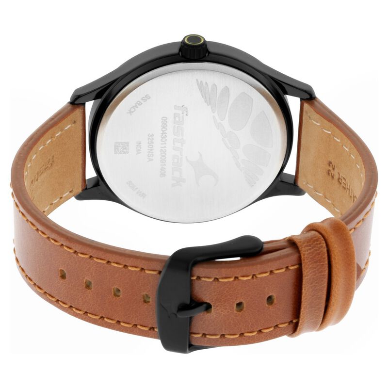 Fastrack Gamify Quartz Analog Brown Dial Leather Strap Watch for Guys