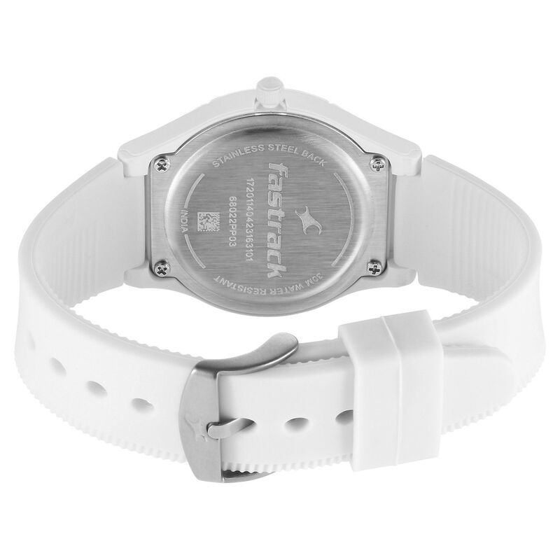 Fastrack Tees Quartz Analog Blue Dial Silicone Strap Watch for Girls