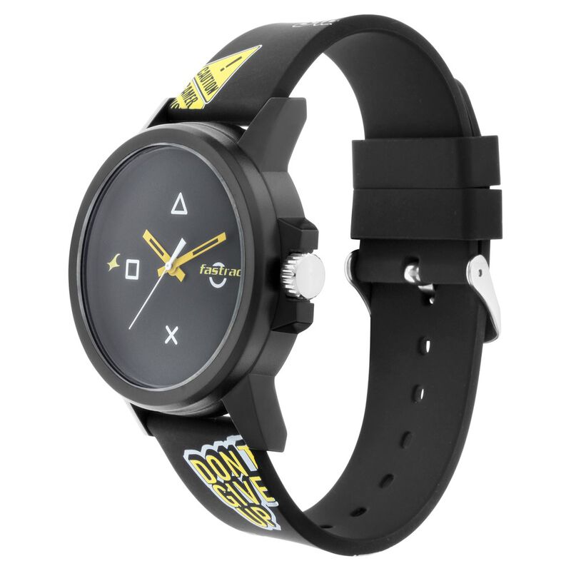 Fastrack Arcade Quartz Analog Black Dial Silicone Strap Unisex Watch