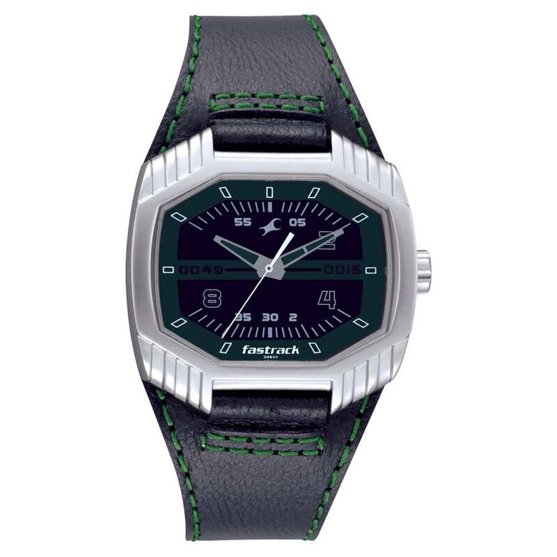 Buy Online Fastrack Quartz Analog Black Dial Leather Strap Watch for ...