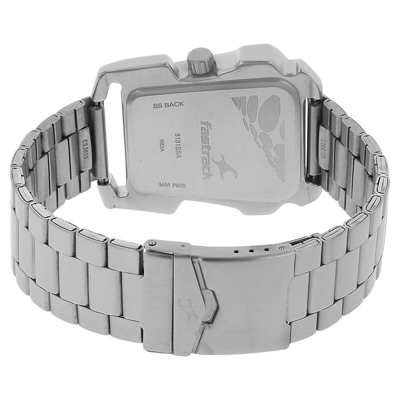 Fastrack Quartz Analog White Dial Stainless Steel Strap Watch for Guys