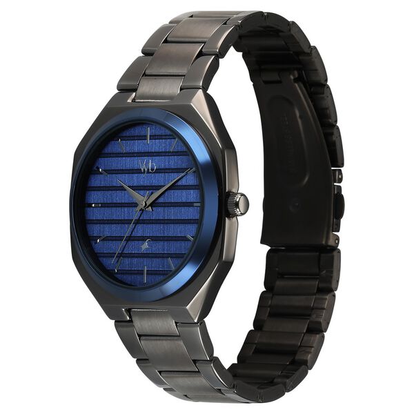 Buy Online Vyb Horizon By Fastrack Quartz Analog Blue Dial Grey ...