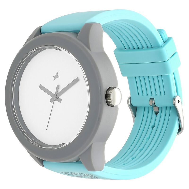 Fastrack Road Trip Quartz Analog White Dial Silicone Strap Unisex Watch