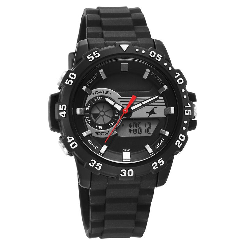 Fastrack Street line Quartz Analog Digital Black Dial Silicone Strap ...