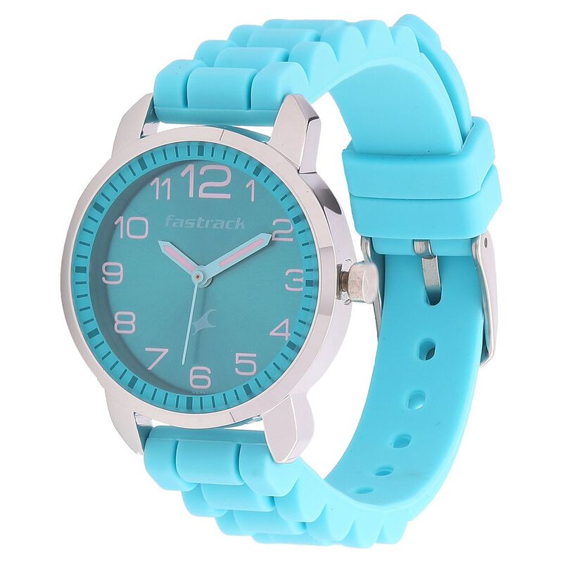 Fastrack Quartz Analog Blue Dial Plastic Strap Watch for Girls