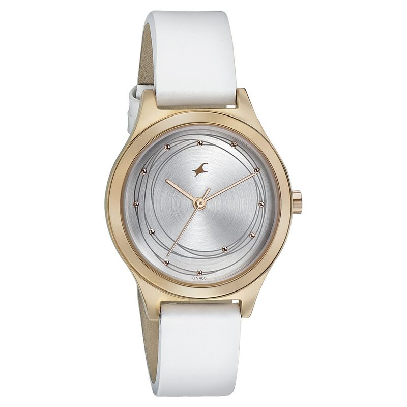 Buy Online Fastrack Style Up Silver Dial Leather Strap Watch for Girls ...