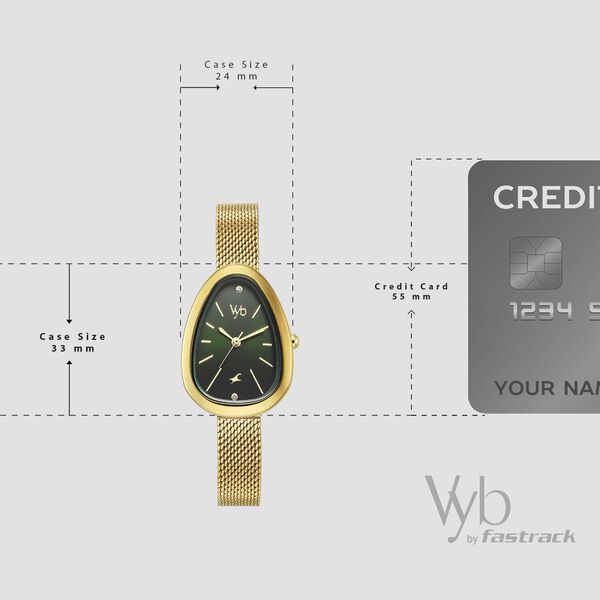 Buy Online Vyb Prodigy By Fastrack Quartz Analog Green Dial Golden ...