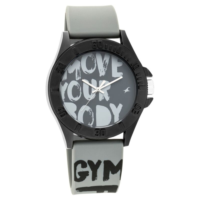 Buy Online Fastrack Fastfit Quartz Analog Grey Dial Silicone Strap ...