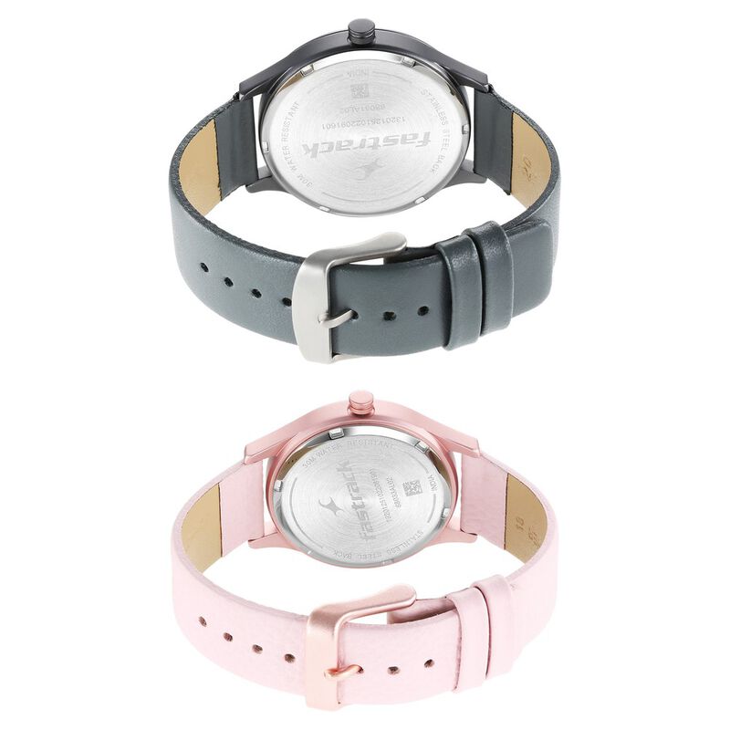 Fastrack Mixmatched Couple Watches with Blue and Pink Dial