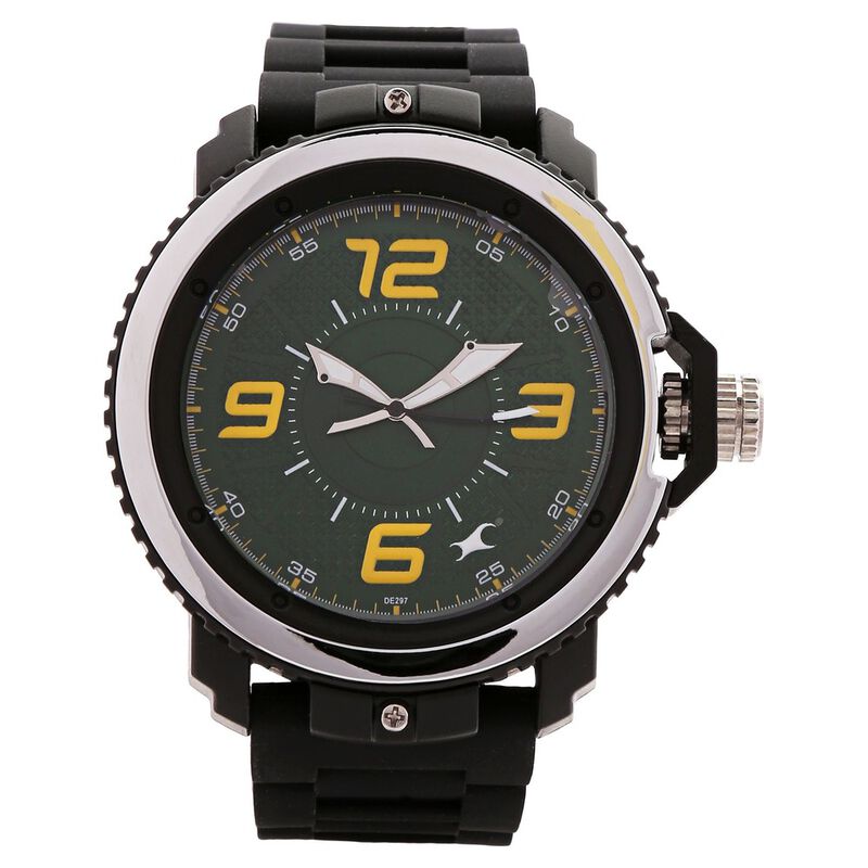Buy Online Fastrack Quartz Analog Green Dial Leather Strap Watch for ...