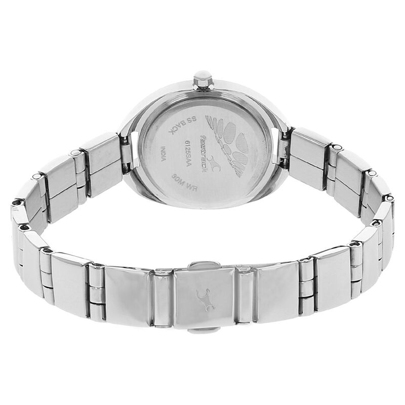 Fastrack Quartz Analog Silver Dial Stainless Steel Strap Watch for Girls