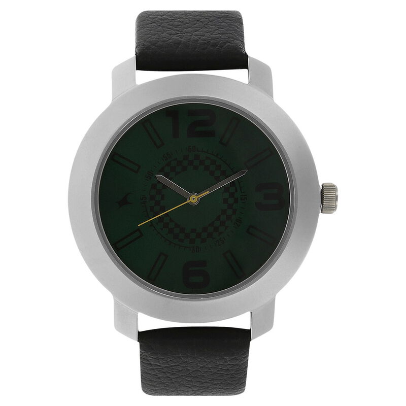 Buy Online Fastrack Quartz Analog Green Dial Leather Strap Watch for ...
