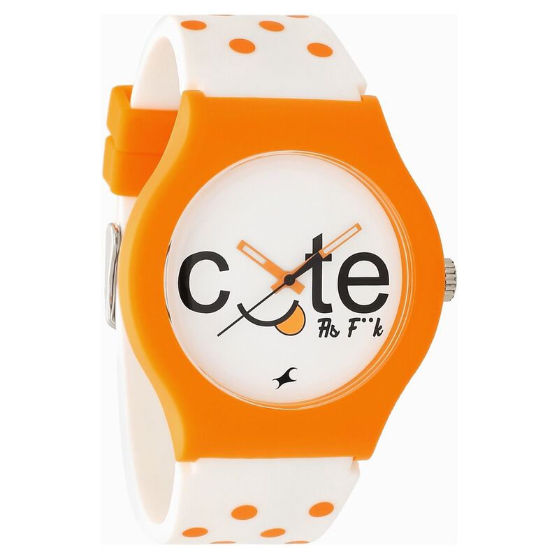 Fastrack Quartz Analog White Dial Silicone Strap Watch for Unisex