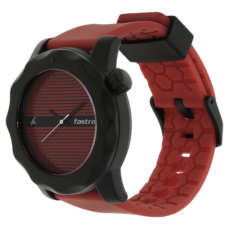 Fastrack Quartz Analog Red Dial Plastic Strap Watch for Unisex
