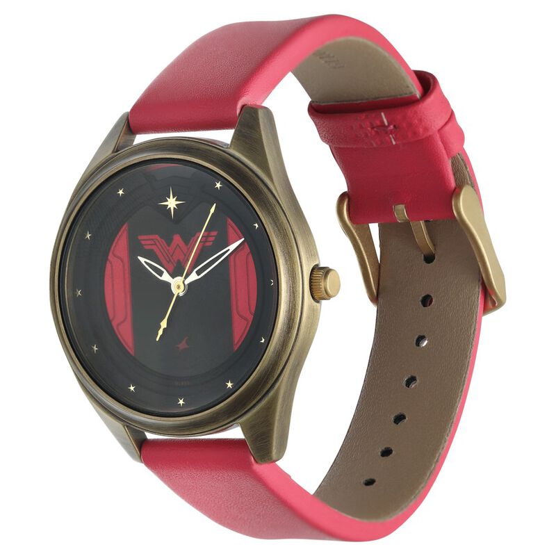 Fastrack Wonder Woman Quartz Analog Red Dial Leather Strap Watch for Girls