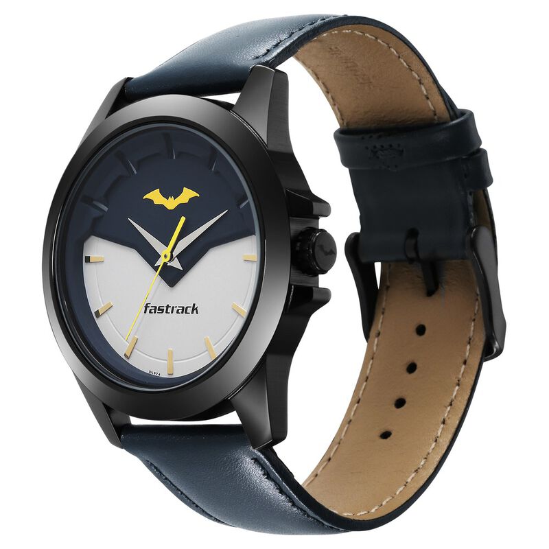 Fastrack Batman Quartz Analog Blue Dial Leather Strap Watch for Guys